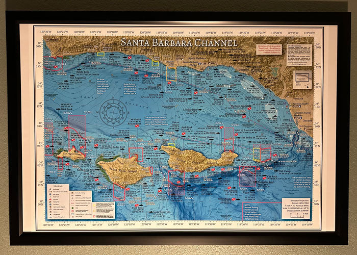 Santa Barbara Channel Poster – SoCalFishingMaps.com